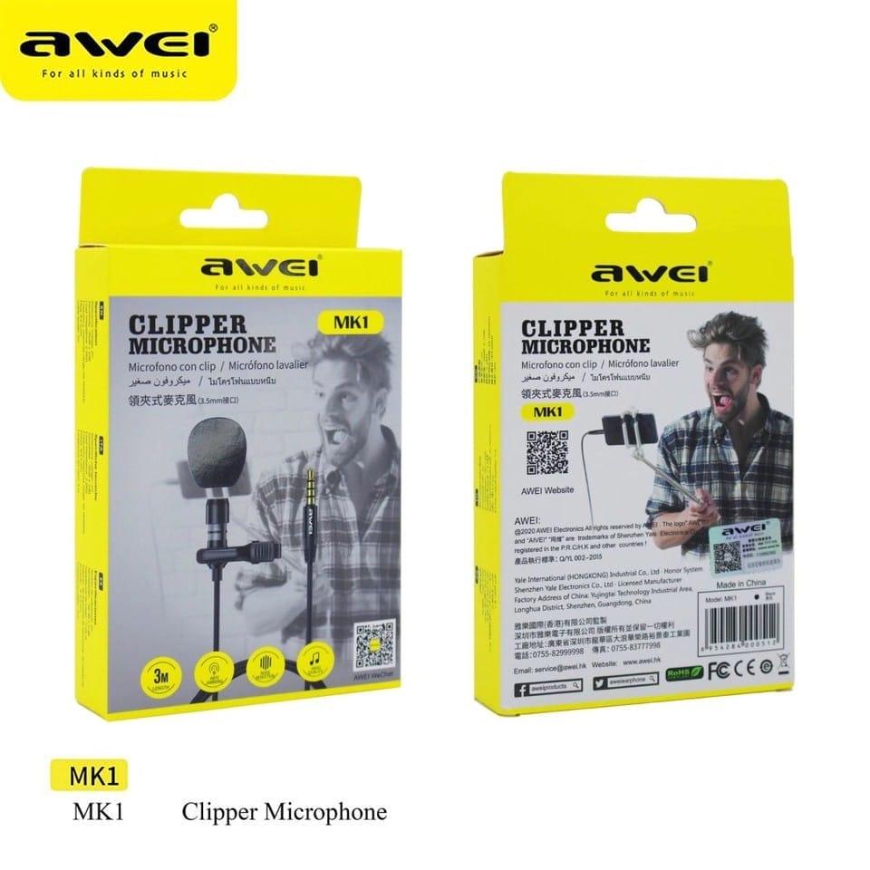 Awei Microphone - Mk1 - 3 Mètres - Réduction De Bruit – Noir - HTS ...